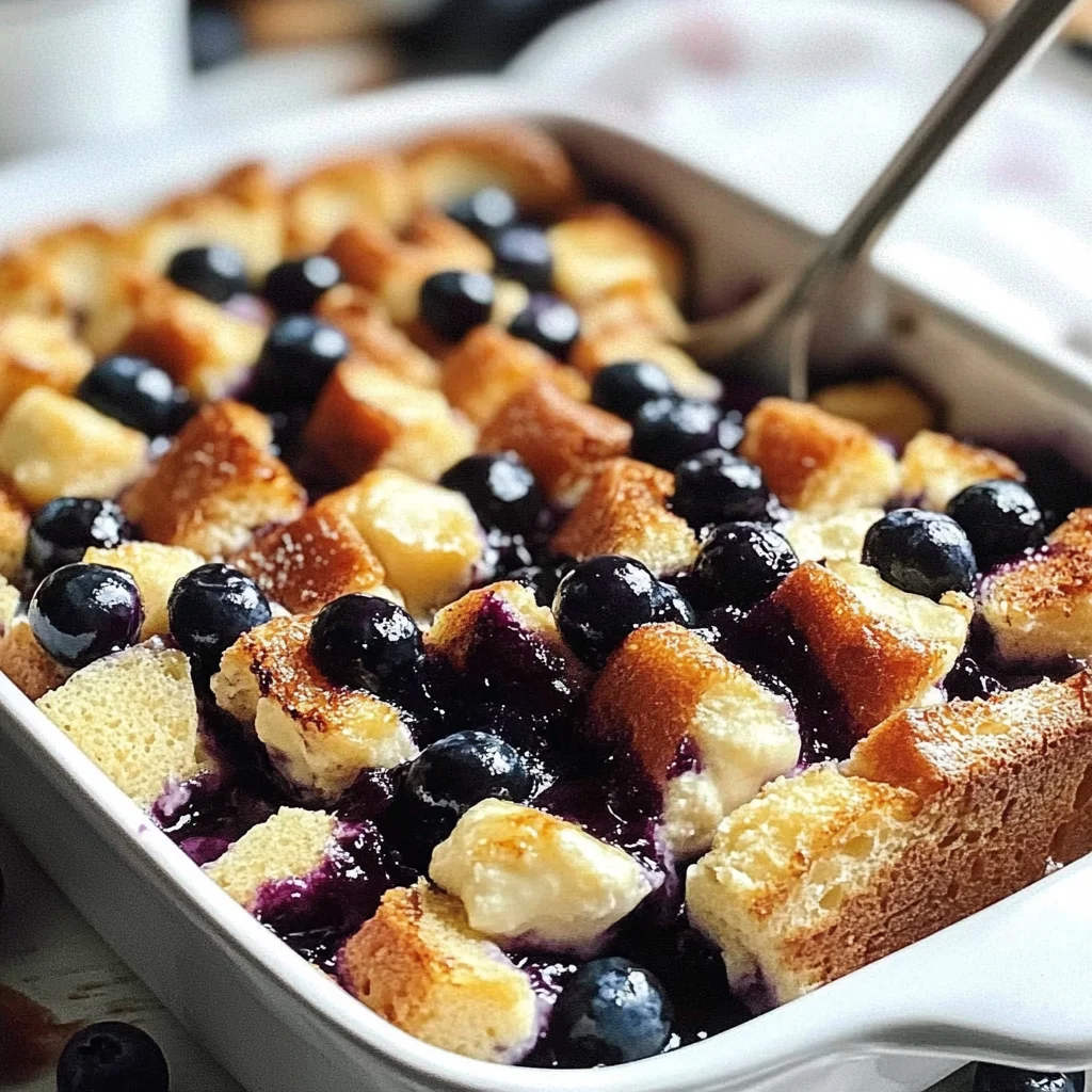 Blueberry and Cream Cheese French Toast Casserole