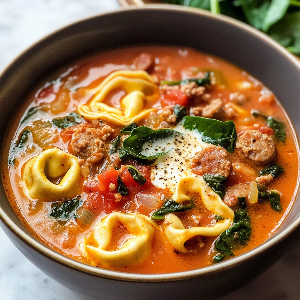 Crockpot Tortellini Soup with Sausage